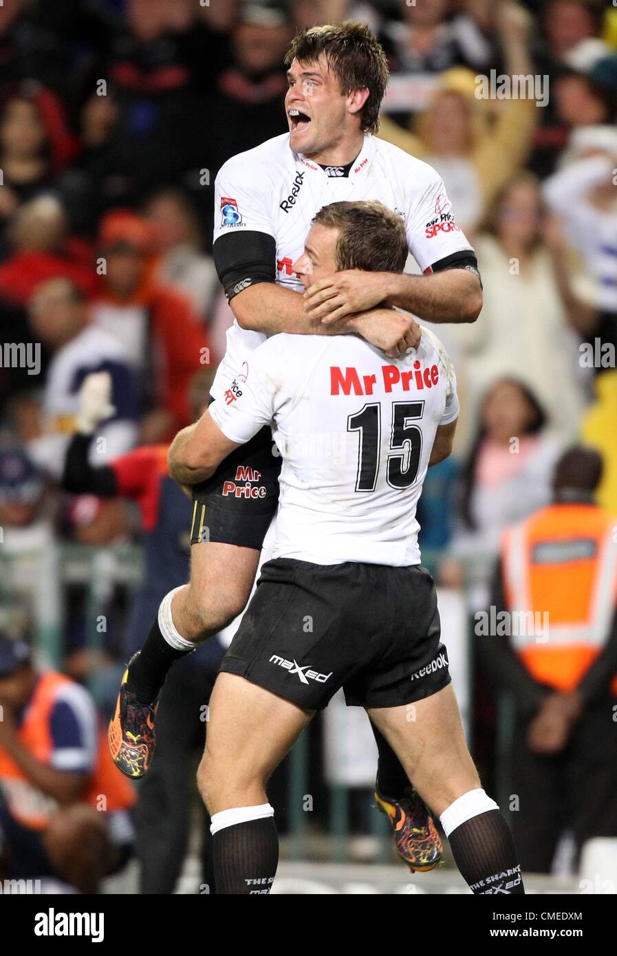 CAPE TOWN, SOUTH AFRICA - JULY 28, Sharks fullback Louis Ludik ...