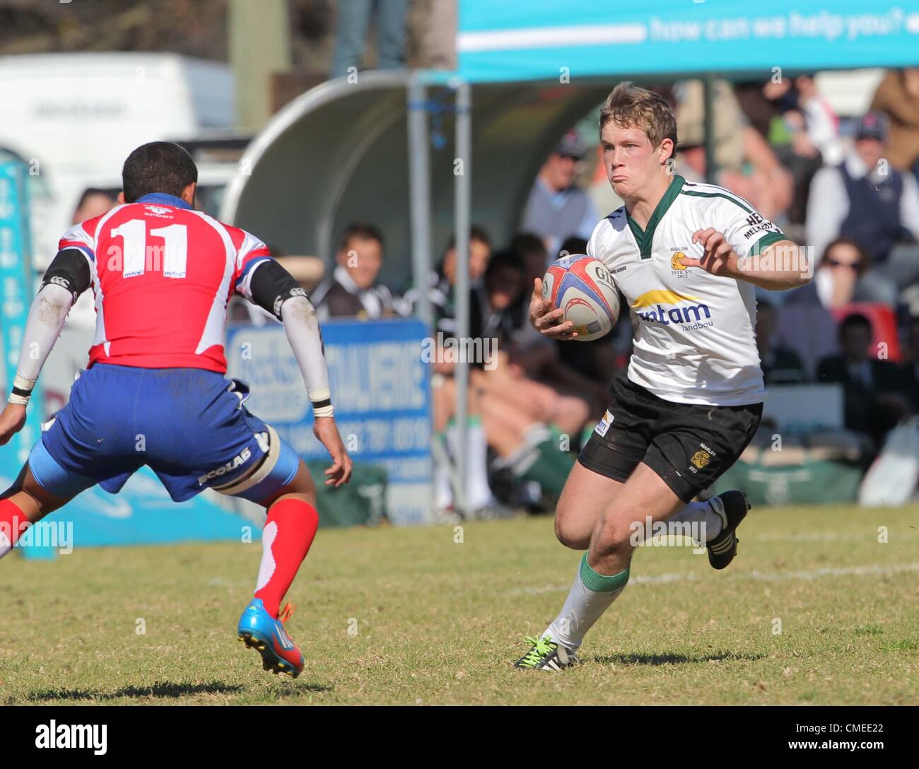 RIVERSDAL, SOUTH AFRICA - JULY 28, Marlow wing Norvan du Preez during ...