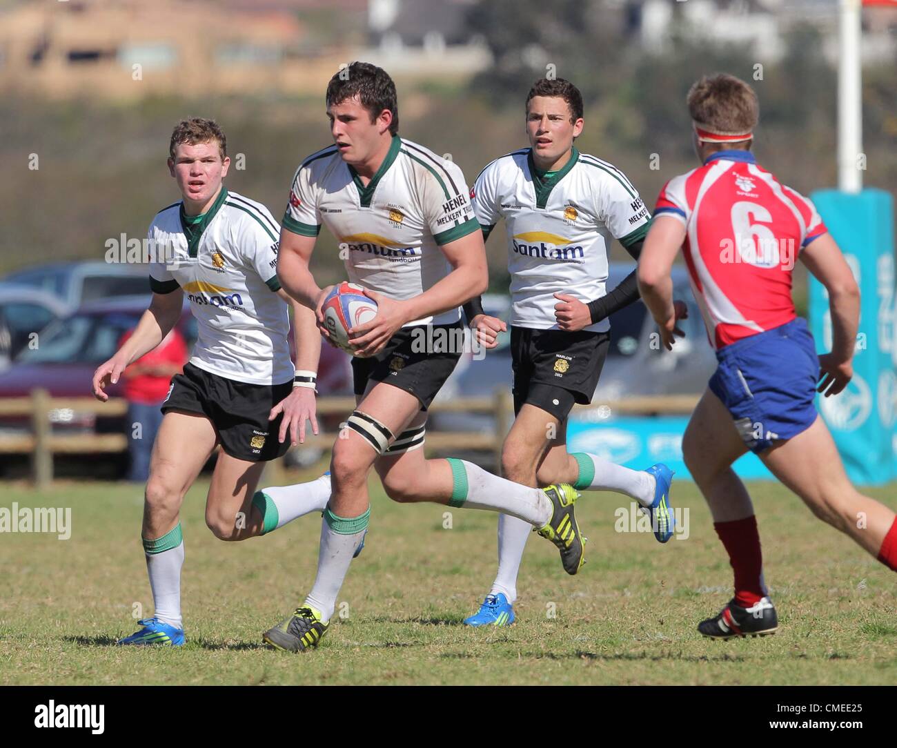 RIVERSDAL, SOUTH AFRICA - JULY 28, Marlow lock Melville Gravett during ...