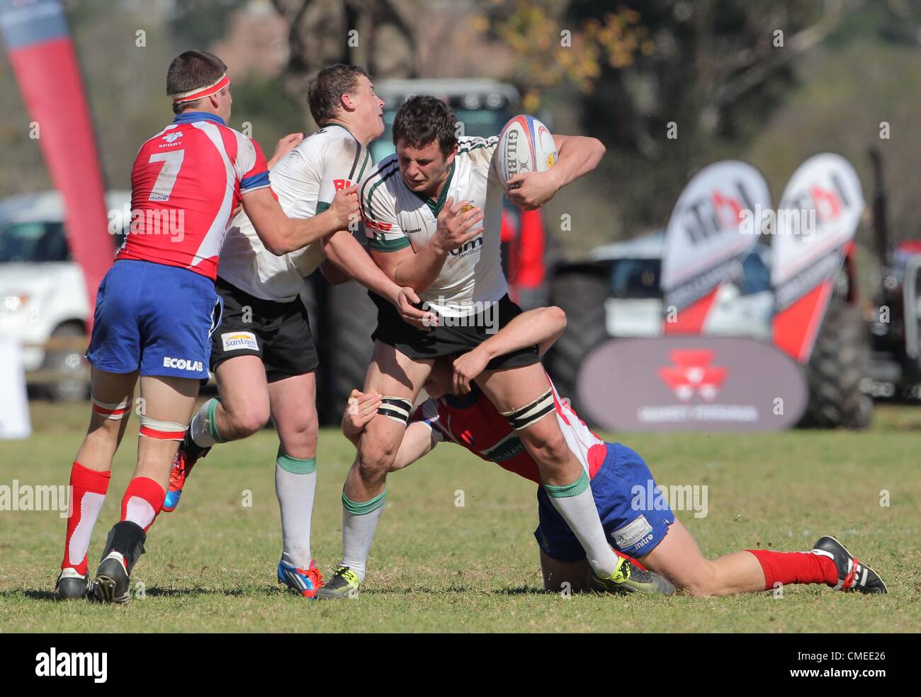 RIVERSDAL, SOUTH AFRICA - JULY 28, Marlow lock Melville Gravett during ...