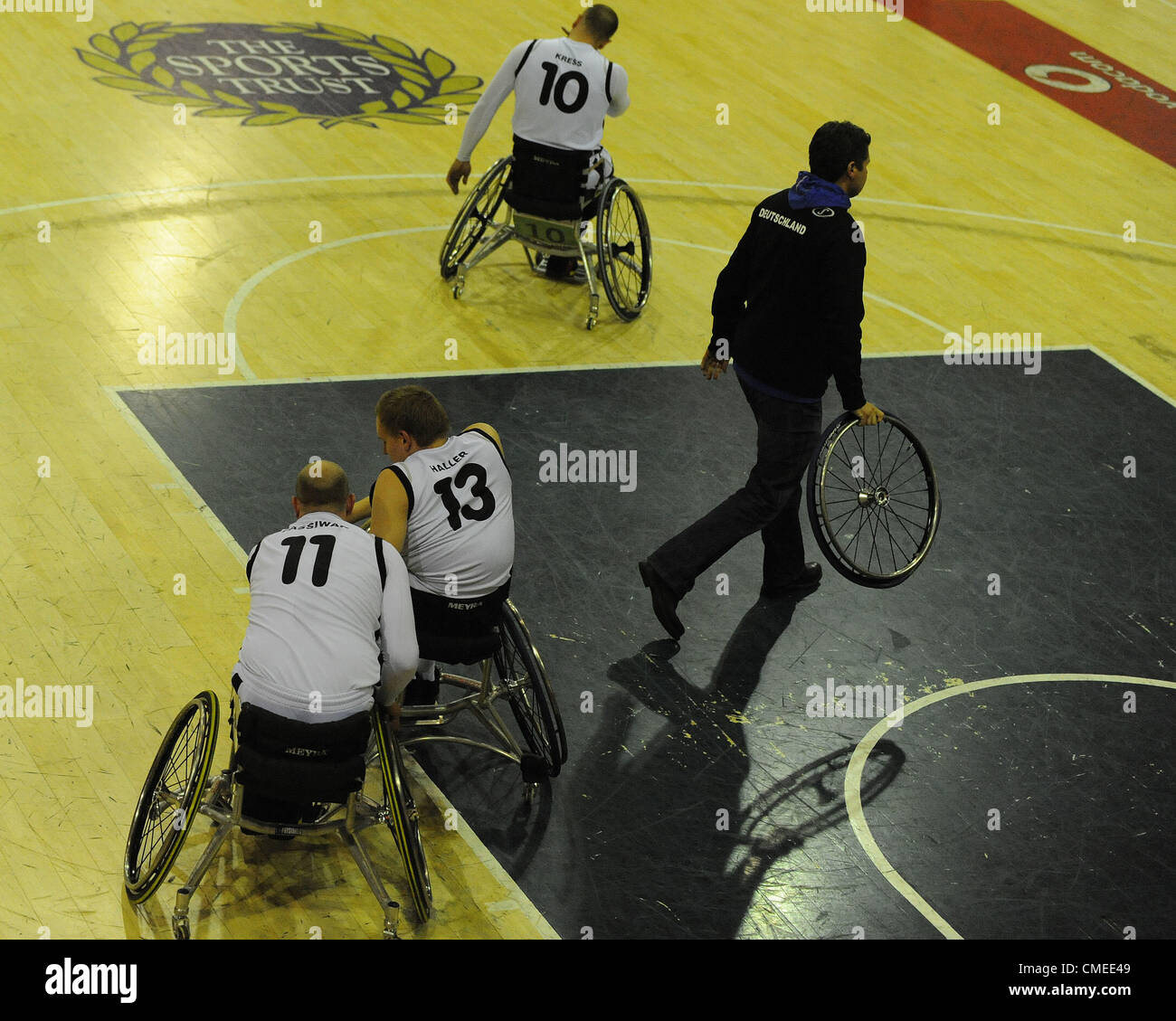 JOHANNESBURG, SOUTH AFRICA - JULY 28, Jan Haller of Germany gets a new ...