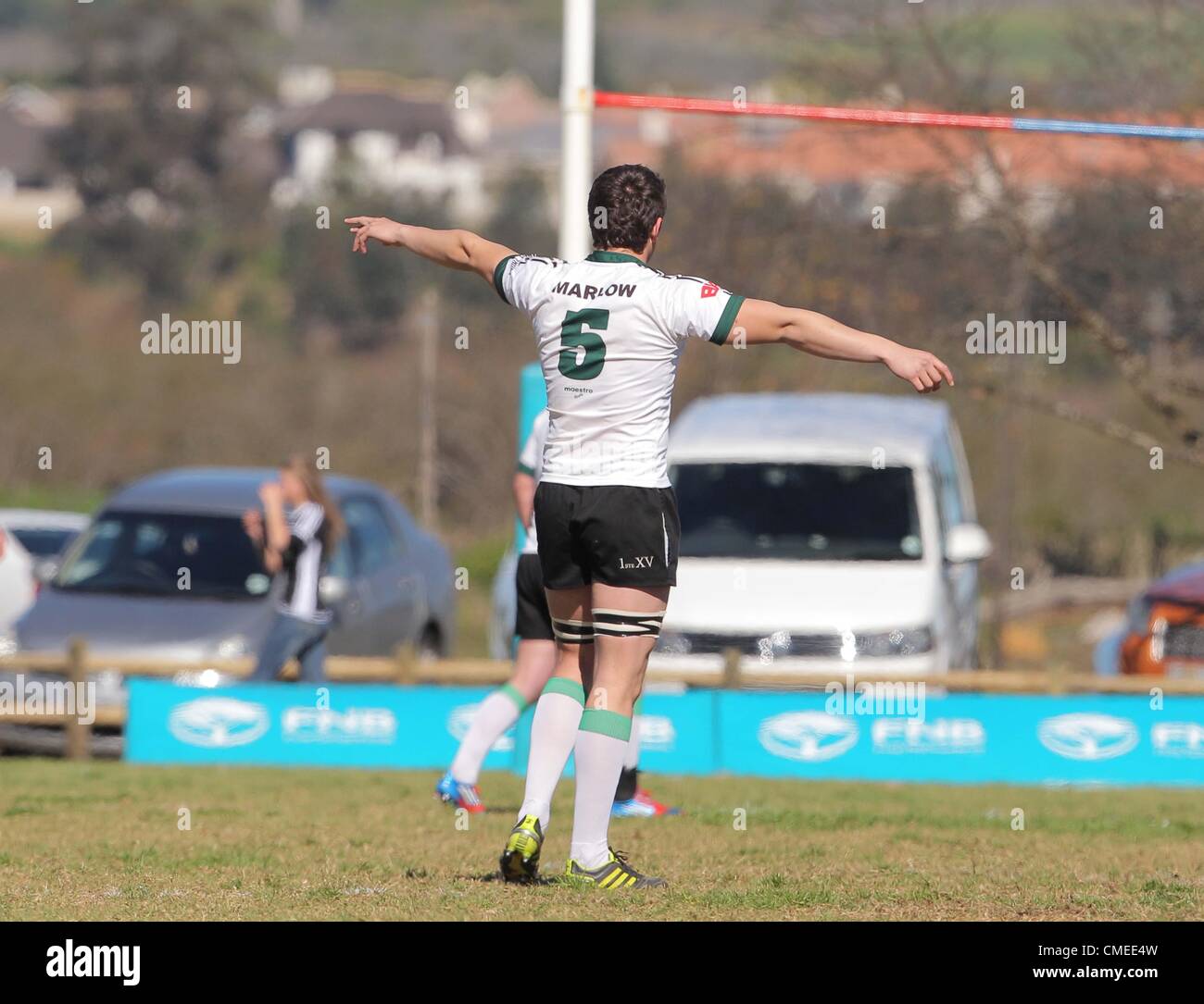RIVERSDAL, SOUTH AFRICA - JULY 28, Marlow lock Melville Gravett during ...