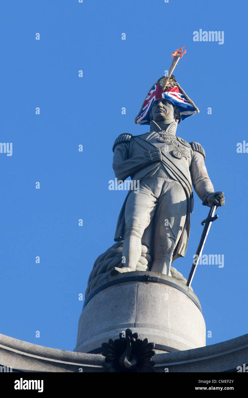 London, England, UK. Monday, 30 July 2012. Lord Nelson Union Flag and ...