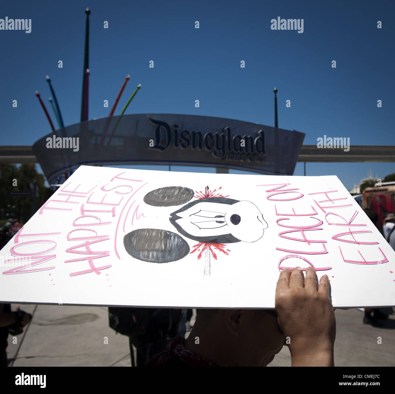 July 28, 2012 - Anaheim, California, USA - A graphic image of Mickey ...