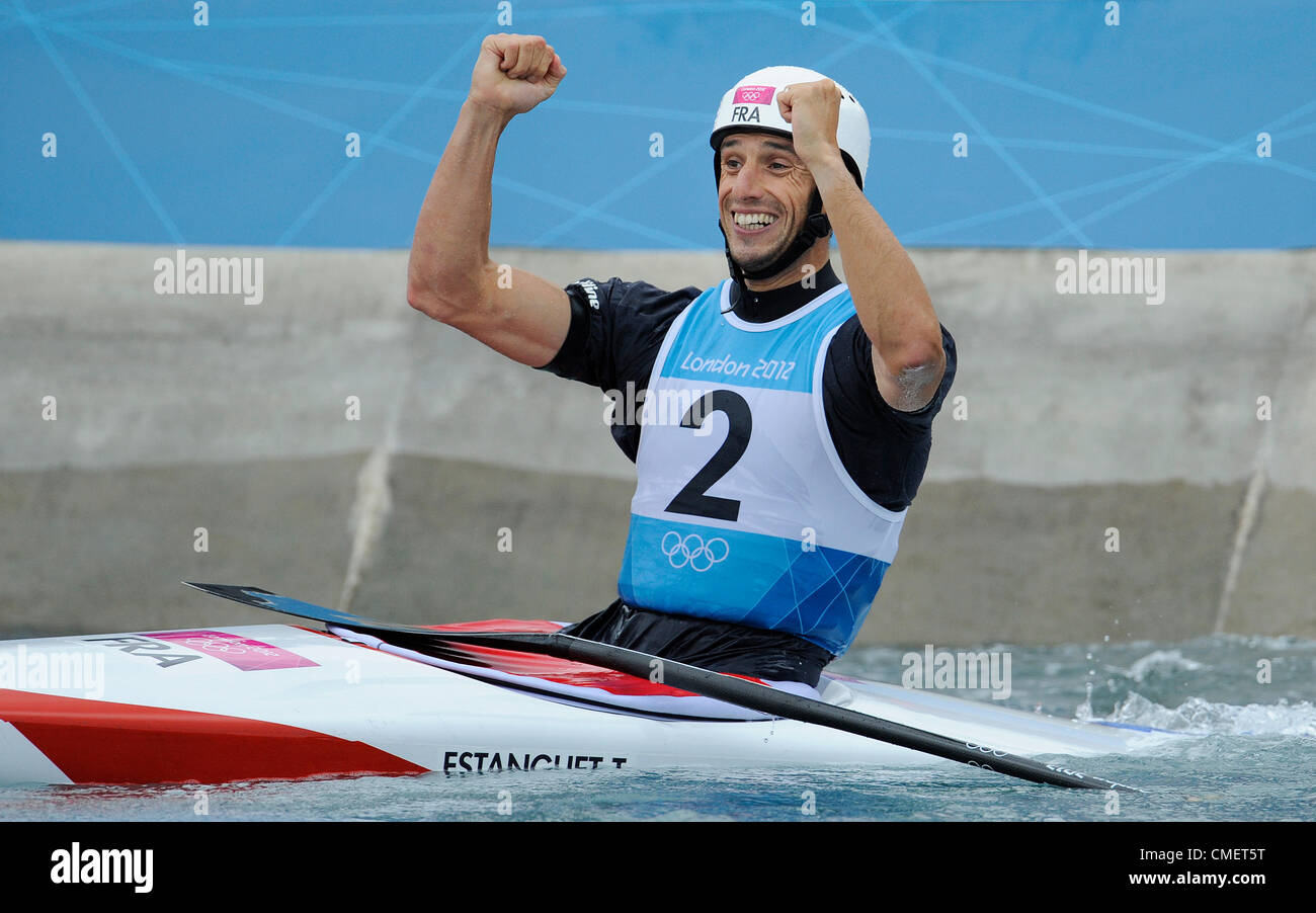 French canoeist Tony Estanguet win the men's C-1 canoe single final ...