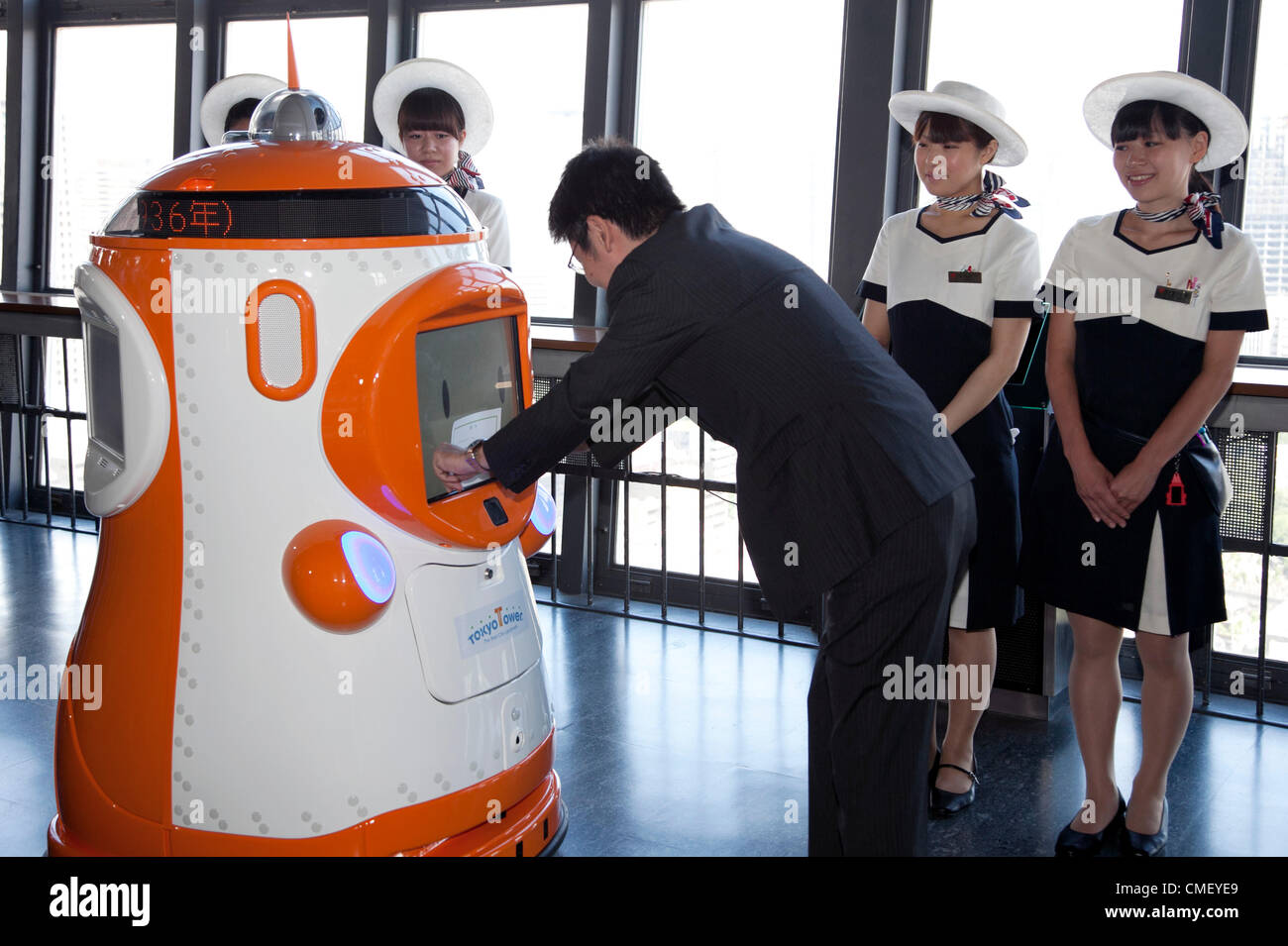 August 01 2012, Tokyo, Japan - The president of Tokyo Tower, Shin Maeda ...
