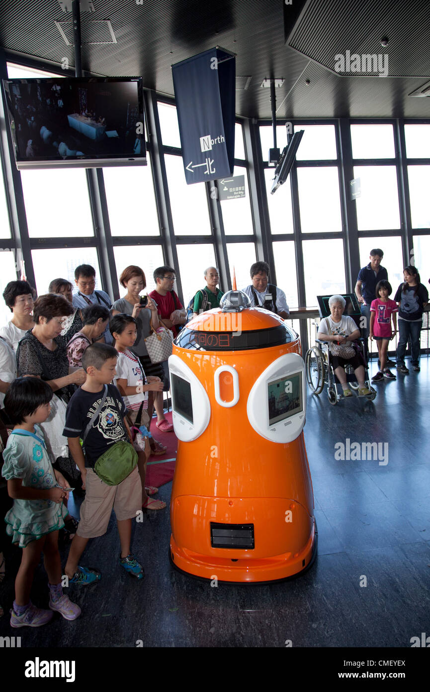 August 01 2012, Tokyo, Japan - Visitors see and take pictures to the ...