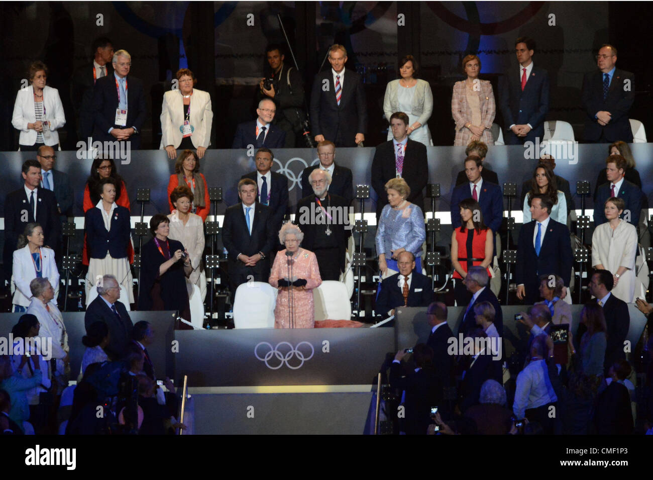 LONDON, ENGLAND - JULY 27, Queen Elizabeth declares the London Olympic ...