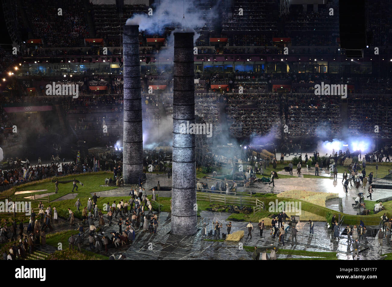 LONDON, ENGLAND - JULY 27, performers during London Olympics Opening ...