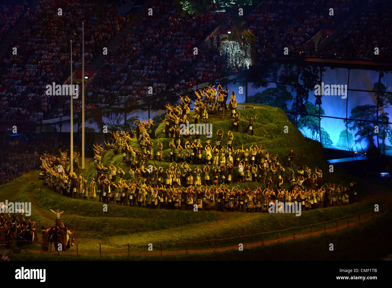 LONDON, ENGLAND - JULY 27, performers during London Olympics Opening ...