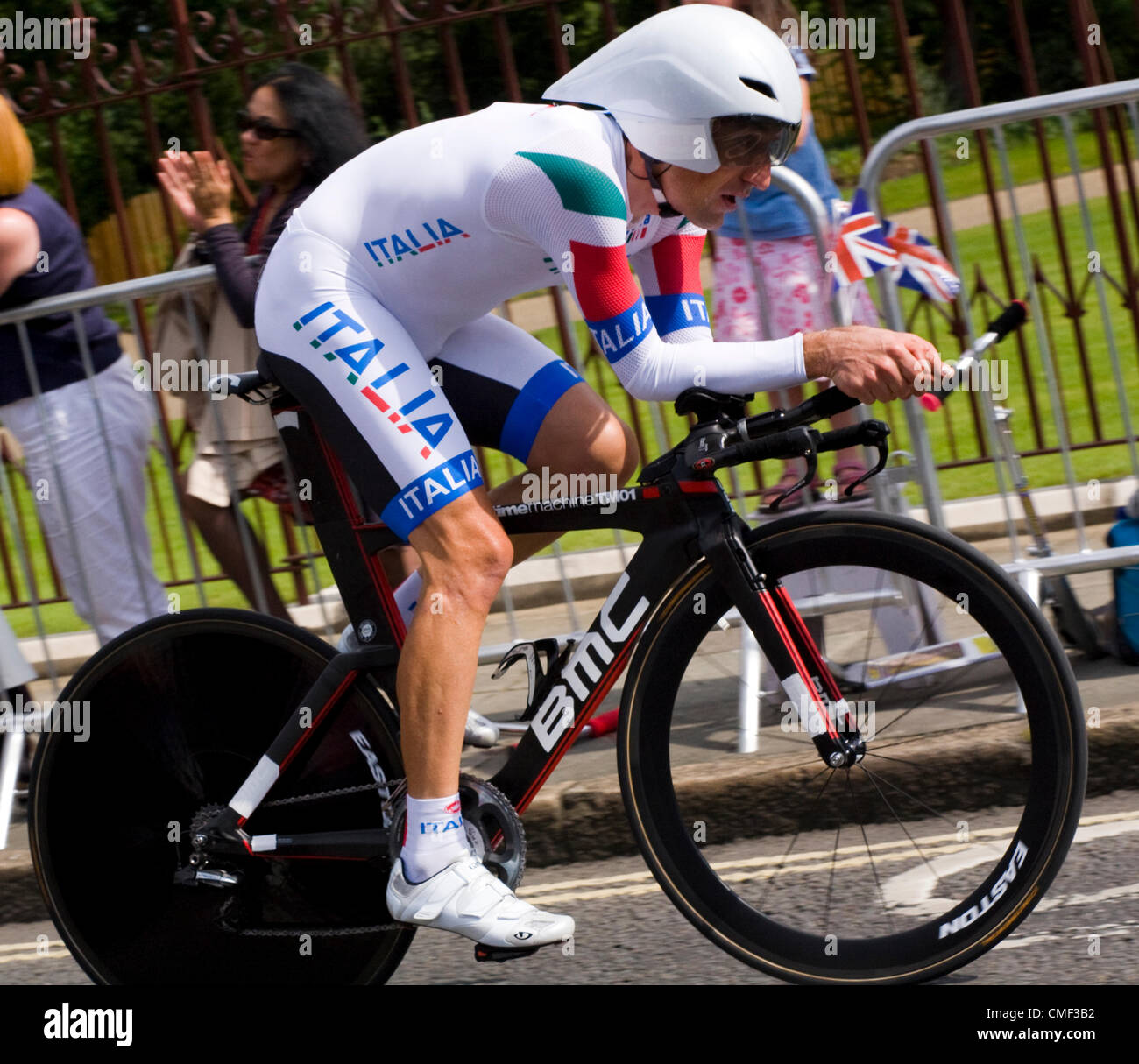 Marco Pinotti (Italy) in the men's time trial final. Here he is shown ...