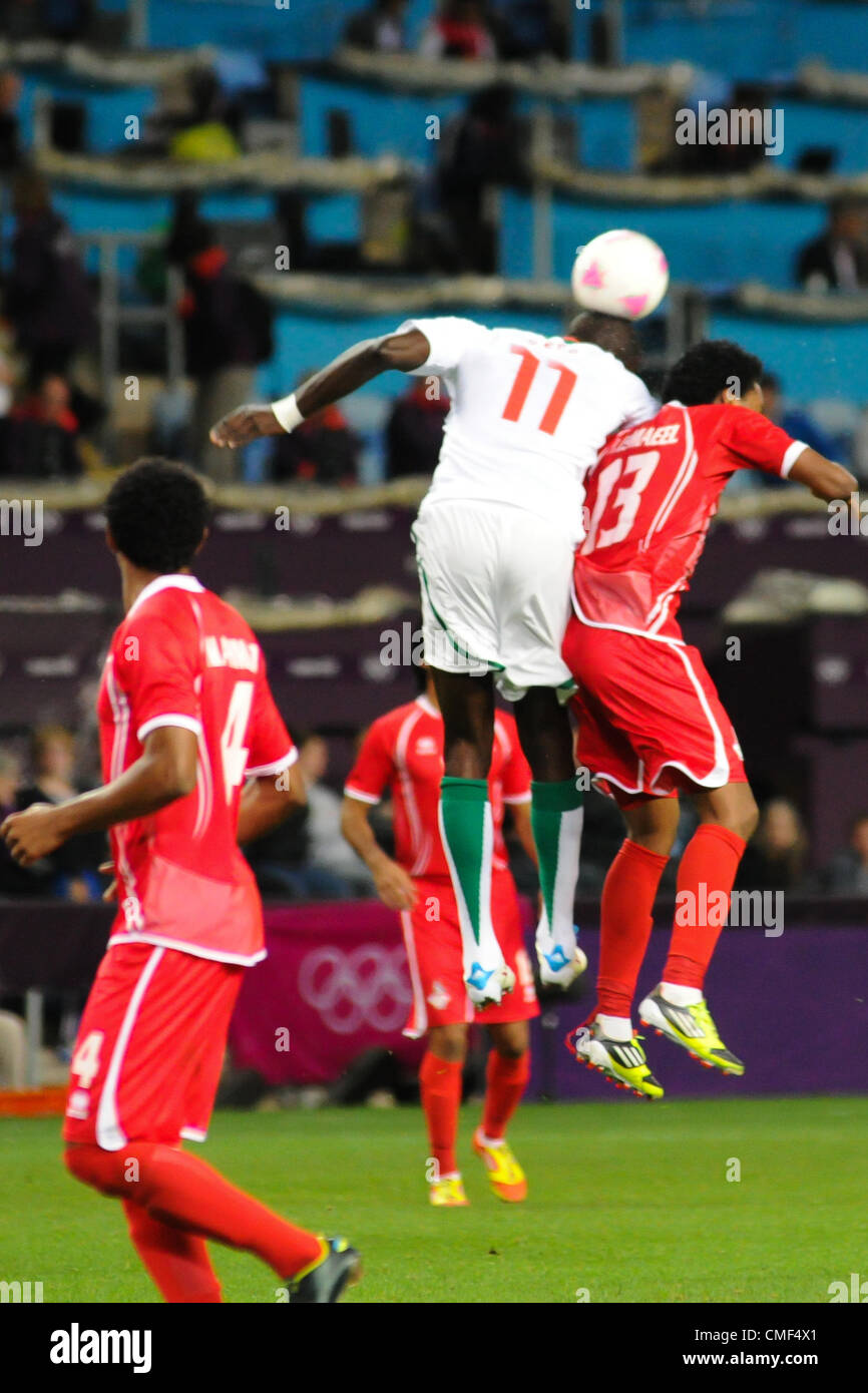01.08.2012 Coventry, England. Dame NDOYE (Senegal) and KHAMIS ESMAEEL ...
