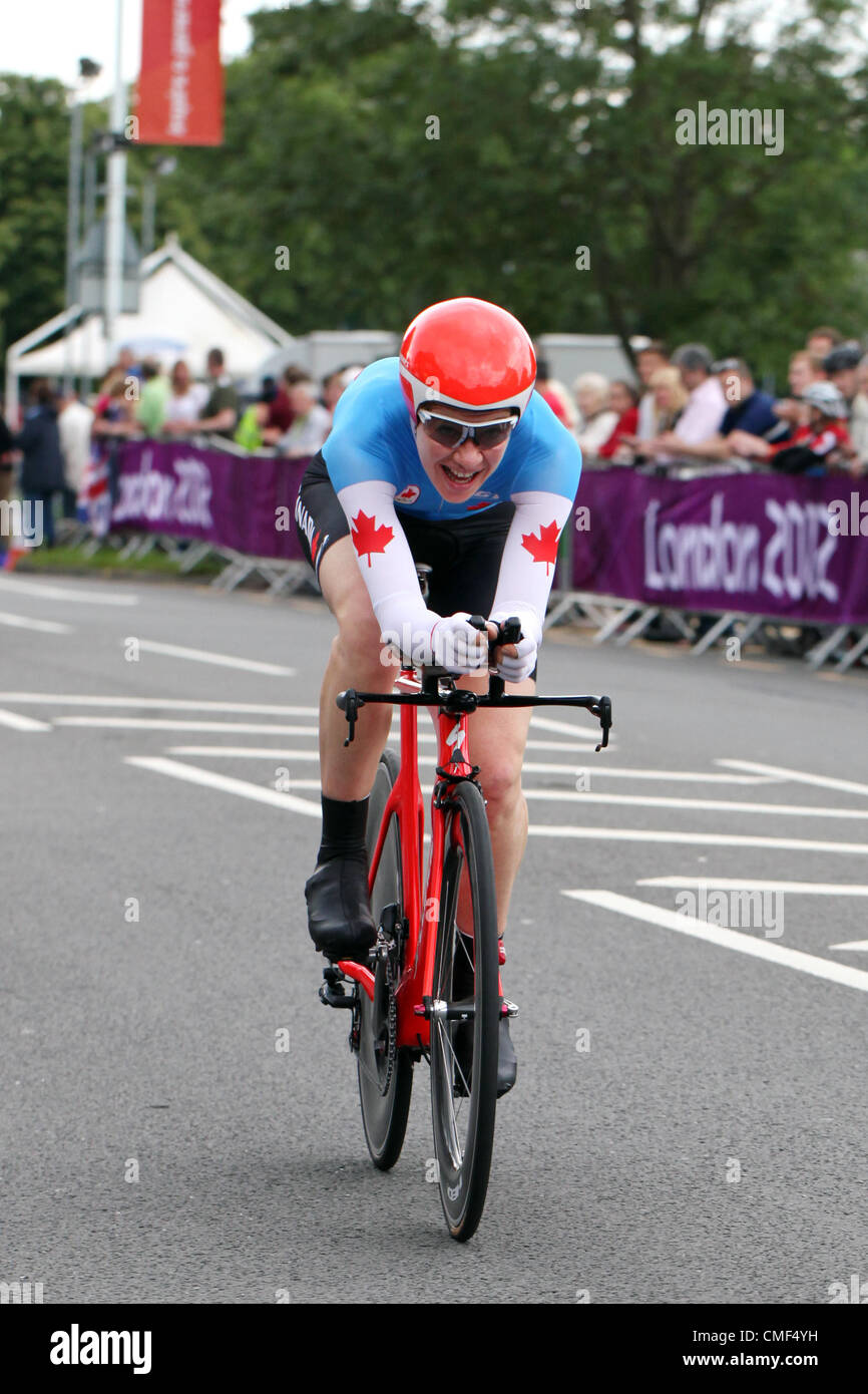 1st Aug 2012. The Womens individual time trial cycling event passes ...