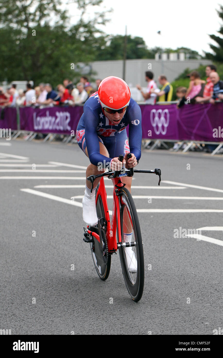 1st Aug 2012. The Womens individual time trial cycling event passes ...
