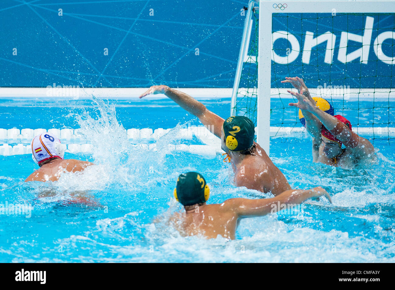 02.08.2012. London, England. Action during the Mens Water Polo Group A ...