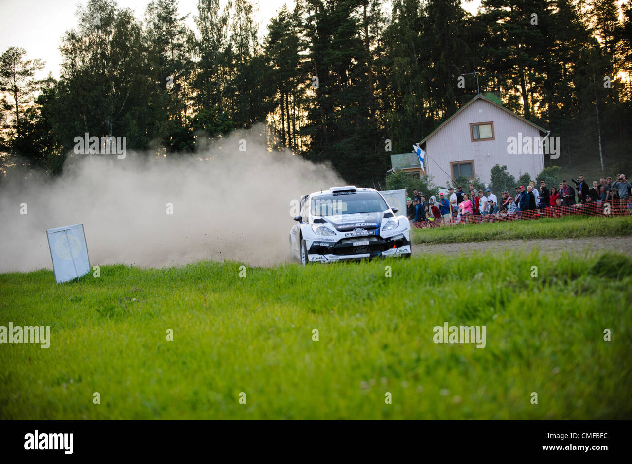 Petter Solberg of Norway and Chris Patterson of Great Britain compete ...