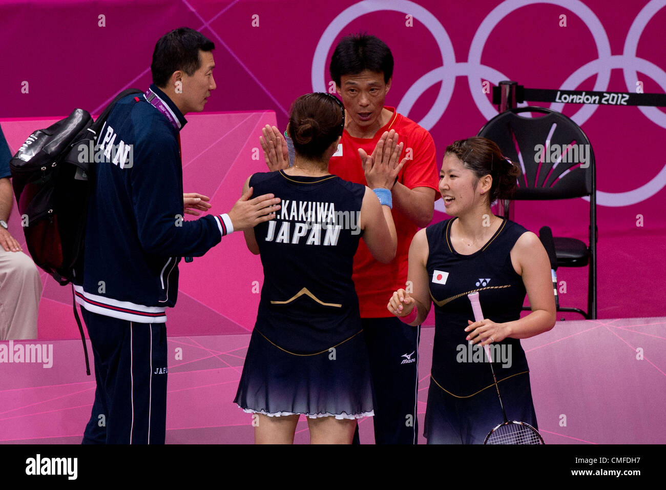 (C-R) Reika Kakiiwa, Kei Nakashima coach, Mizuki Fujii (JPN), AUGUST 2 ...