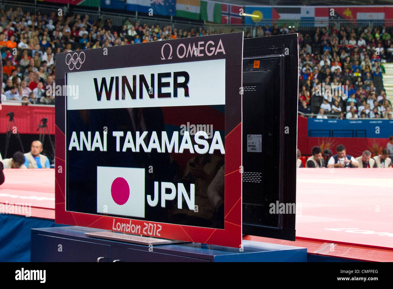 The scoreboard, AUGUST 2, 2012 - Judo : Men's -100kg at ExCeL during ...