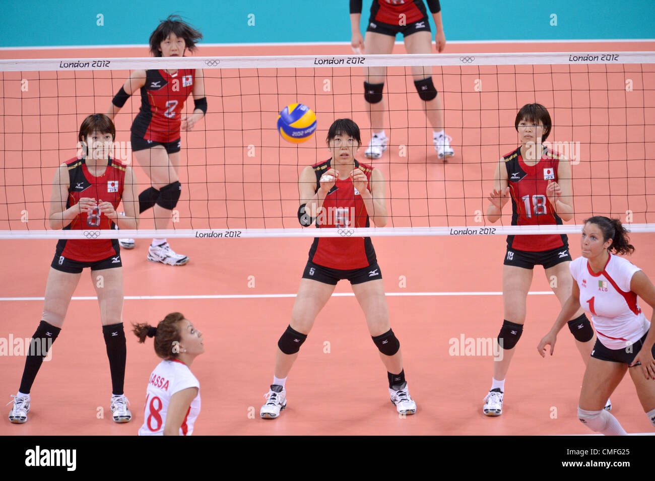 (L-R) Maiko Kano, Erika Araki, Saori Kimura (JPN), JULY 28, 2012 - Volleyball : Women's ...