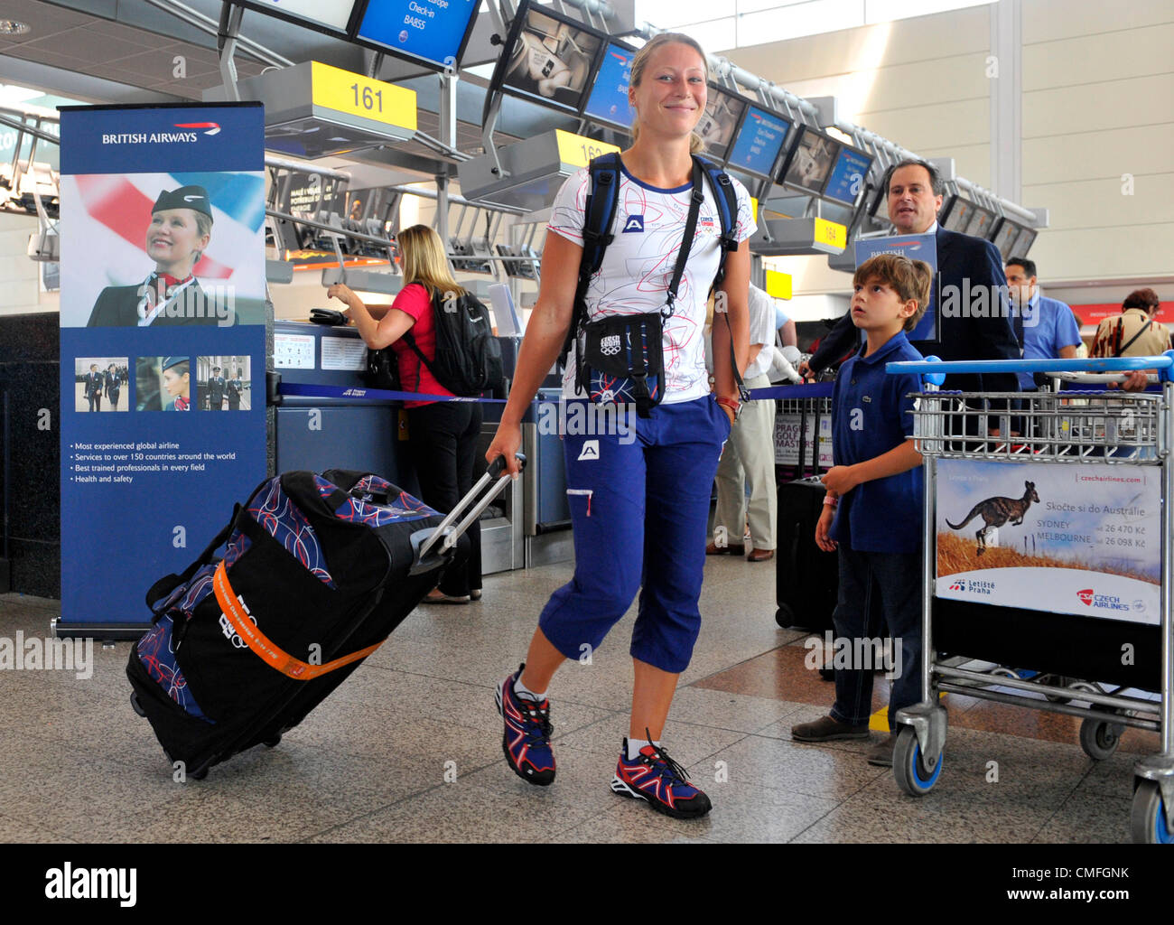 Czech athlete Jirina Ptacnikova pictured at Ruzyne Airport, Prague ...