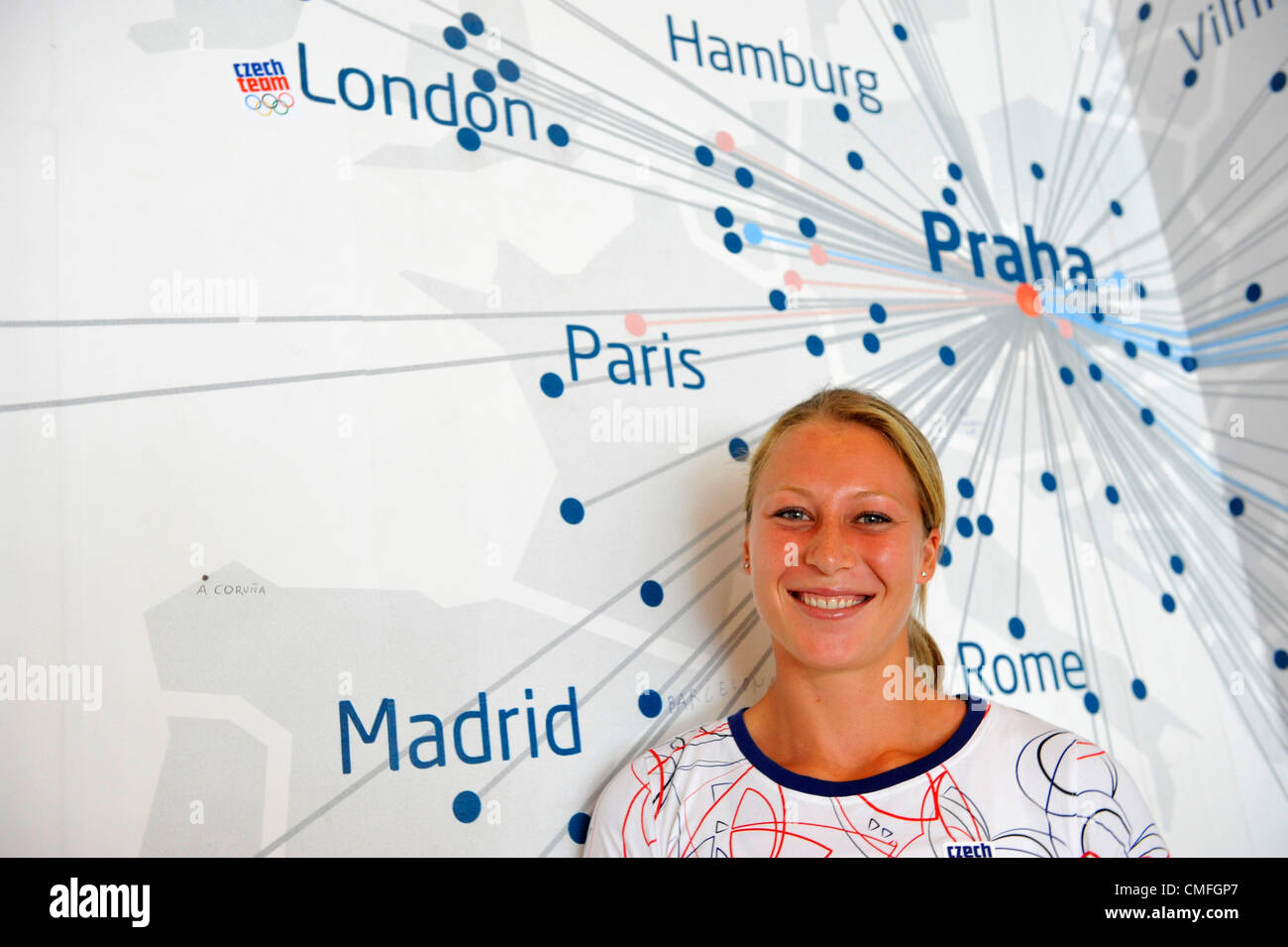 Czech athlete Jirina Ptacnikova pictured at Ruzyne Airport, Prague ...