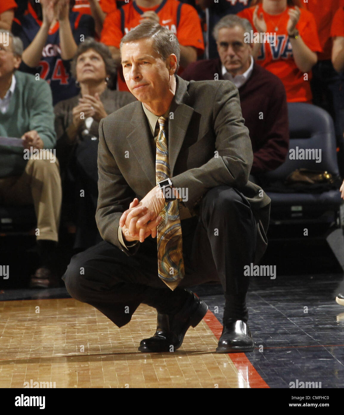 Feb. 8, 2012 - Charlottesville, Va, USA - Wake Forest head coach Jeff ...