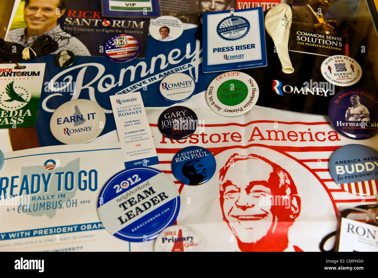 Aug. 02, 2012 - Columbus, Ohio, USA - Campaign materials on display at ...
