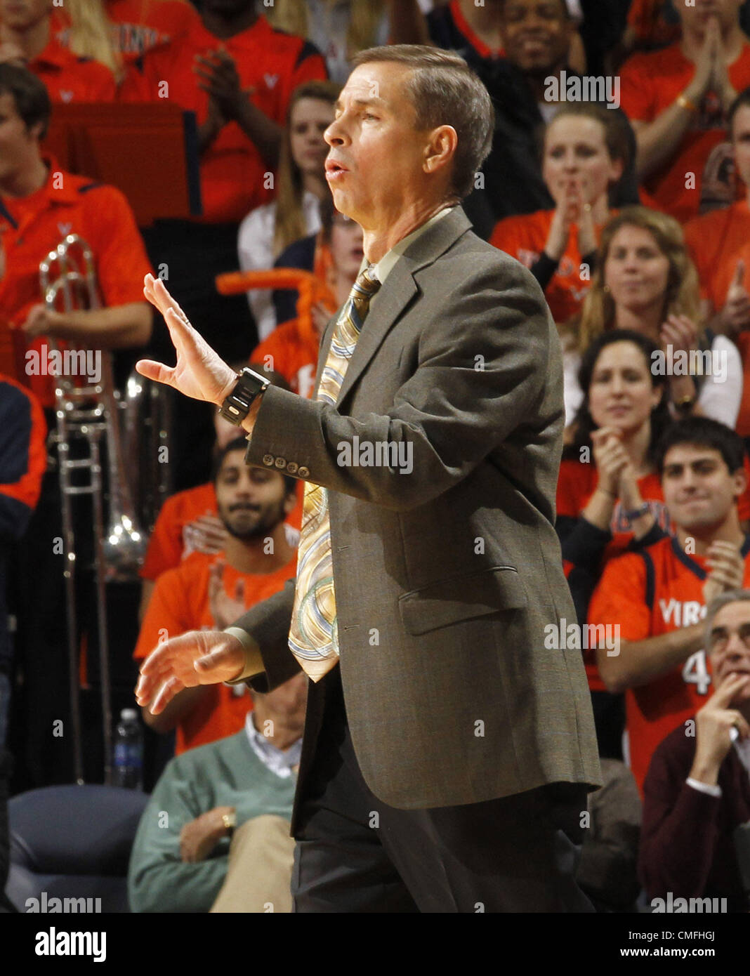 Feb. 8, 2012 - Charlottesville, Va, USA - Wake Forest head coach Jeff ...
