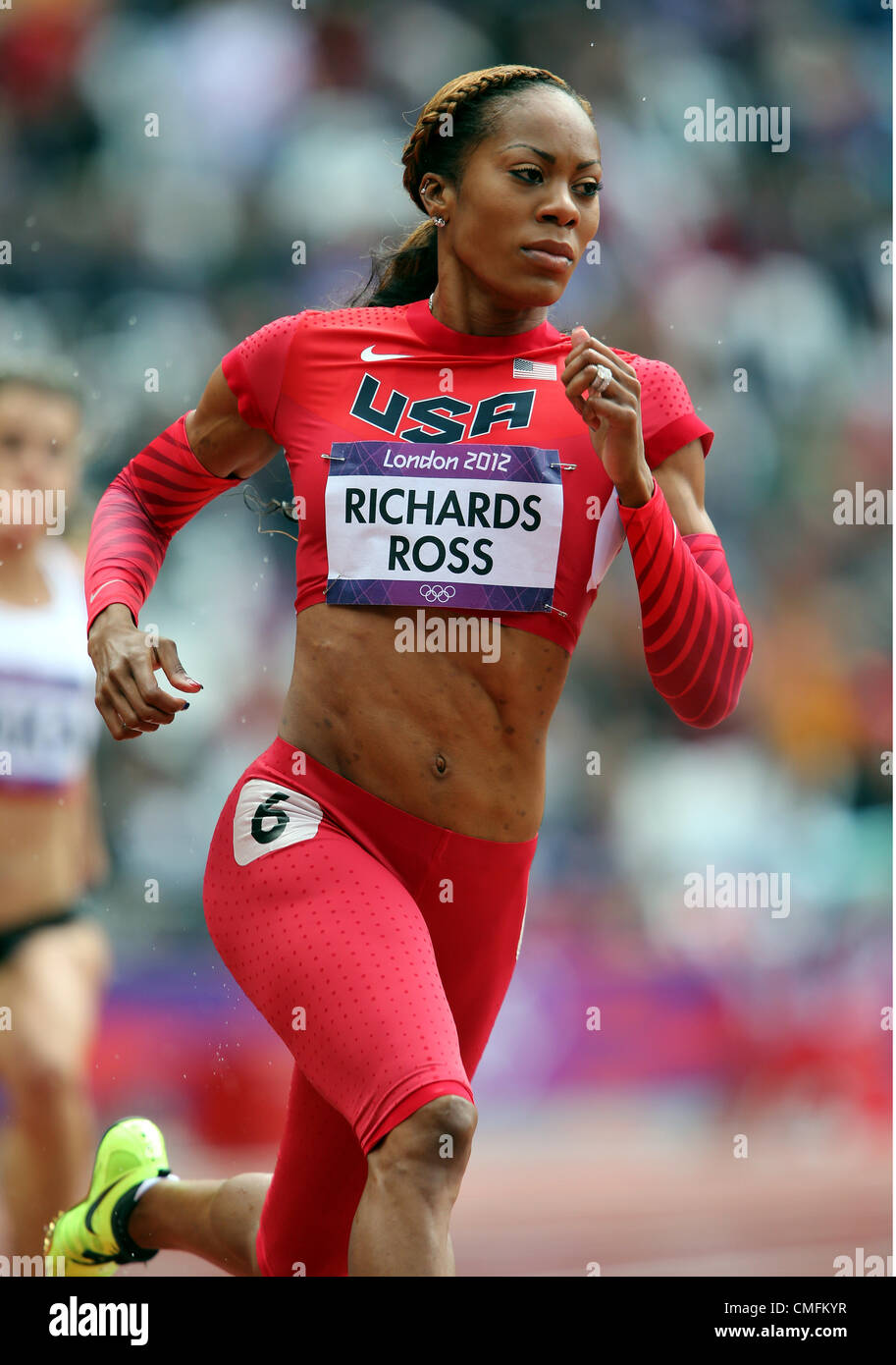 SANYA RICHARDS-ROSS OF USA COMPETES IN THE WOMENS 400M IN THE LONDON ...