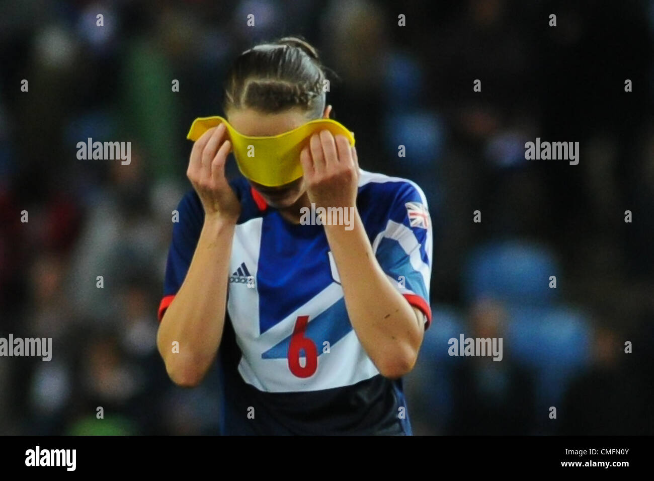 03.08.2012 Coventry, England. Captain of Team GB, Stoney, crying after ...