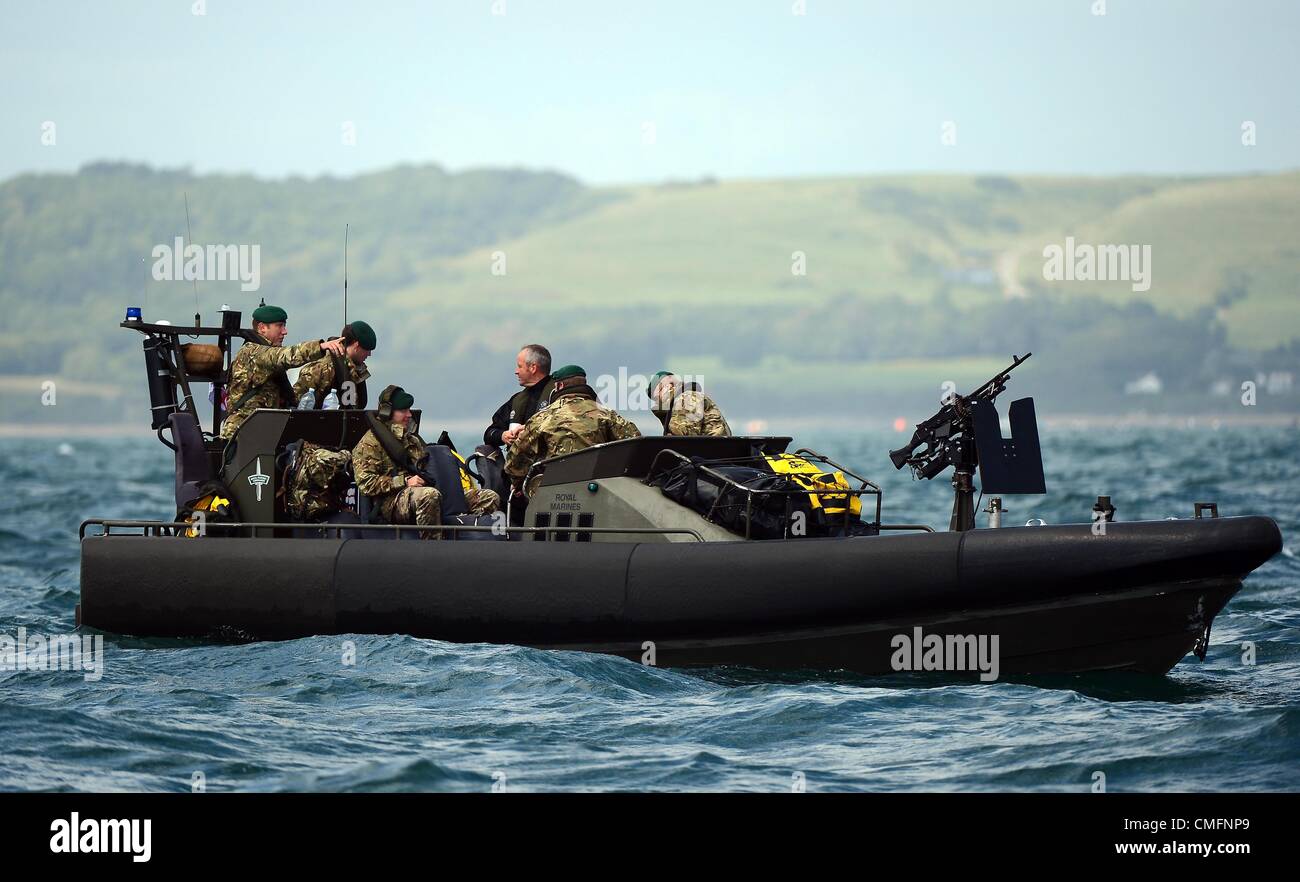 Military security boat and Royal Marines providing security at the ...