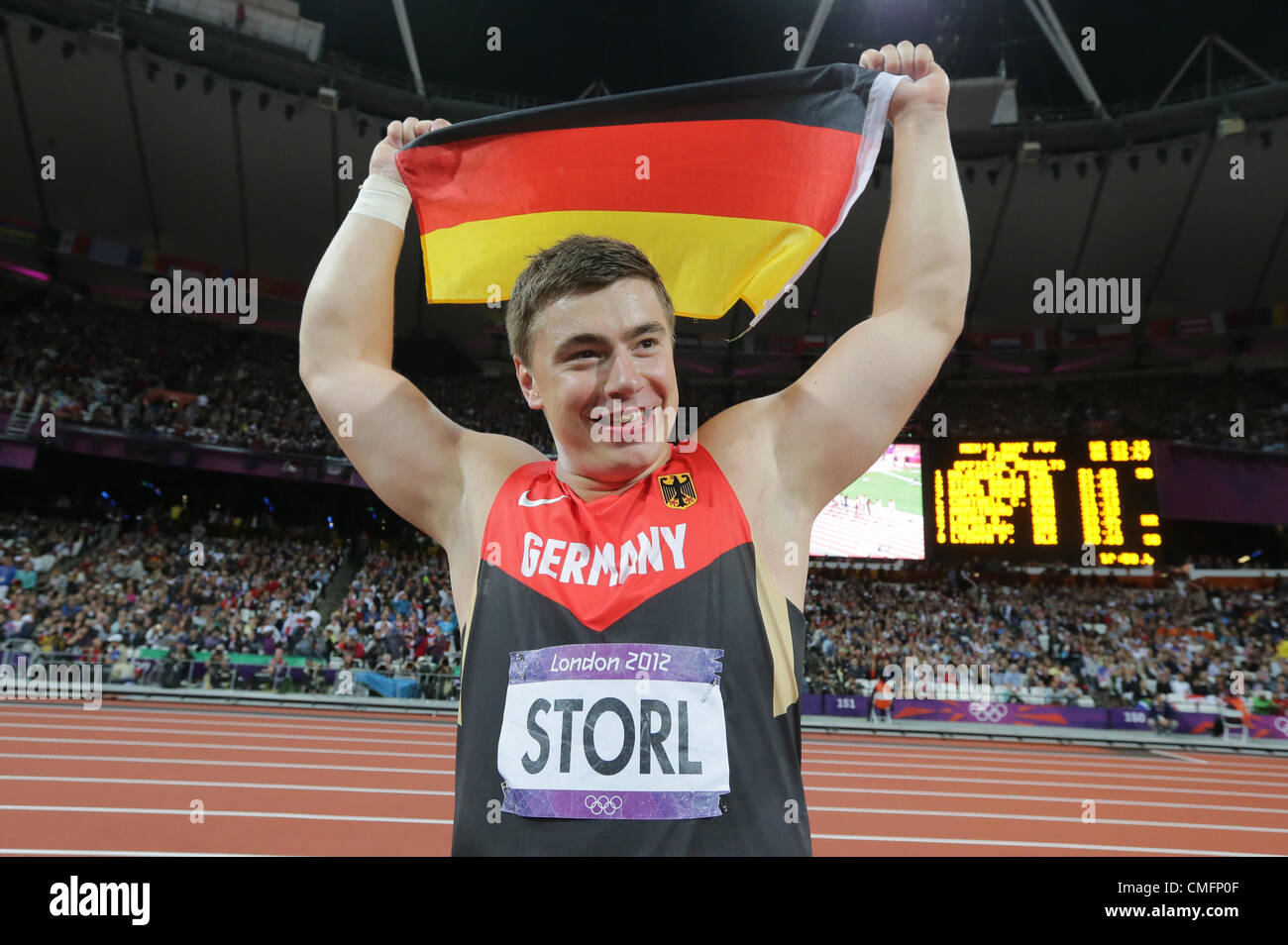 03.08.2012. London England. Germany's David Storl celebrates after ...