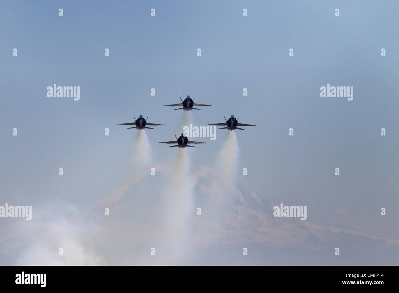 Blue Angels Taking Off, Mt Rainier in the Background, US Navy Flight ...