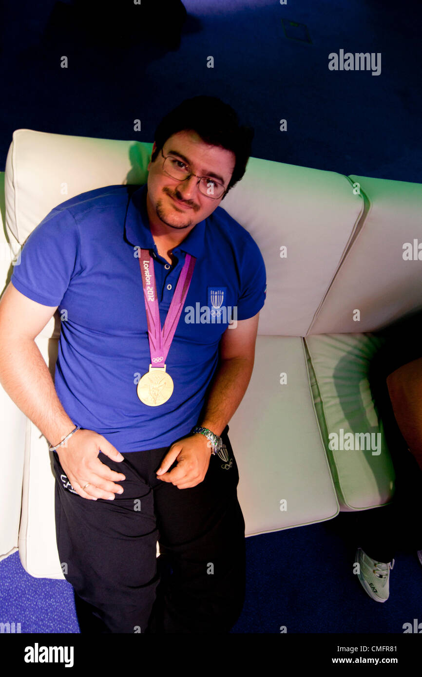 Marco Galiazzo Italy - relaxes after winning the men's Team Archery ...