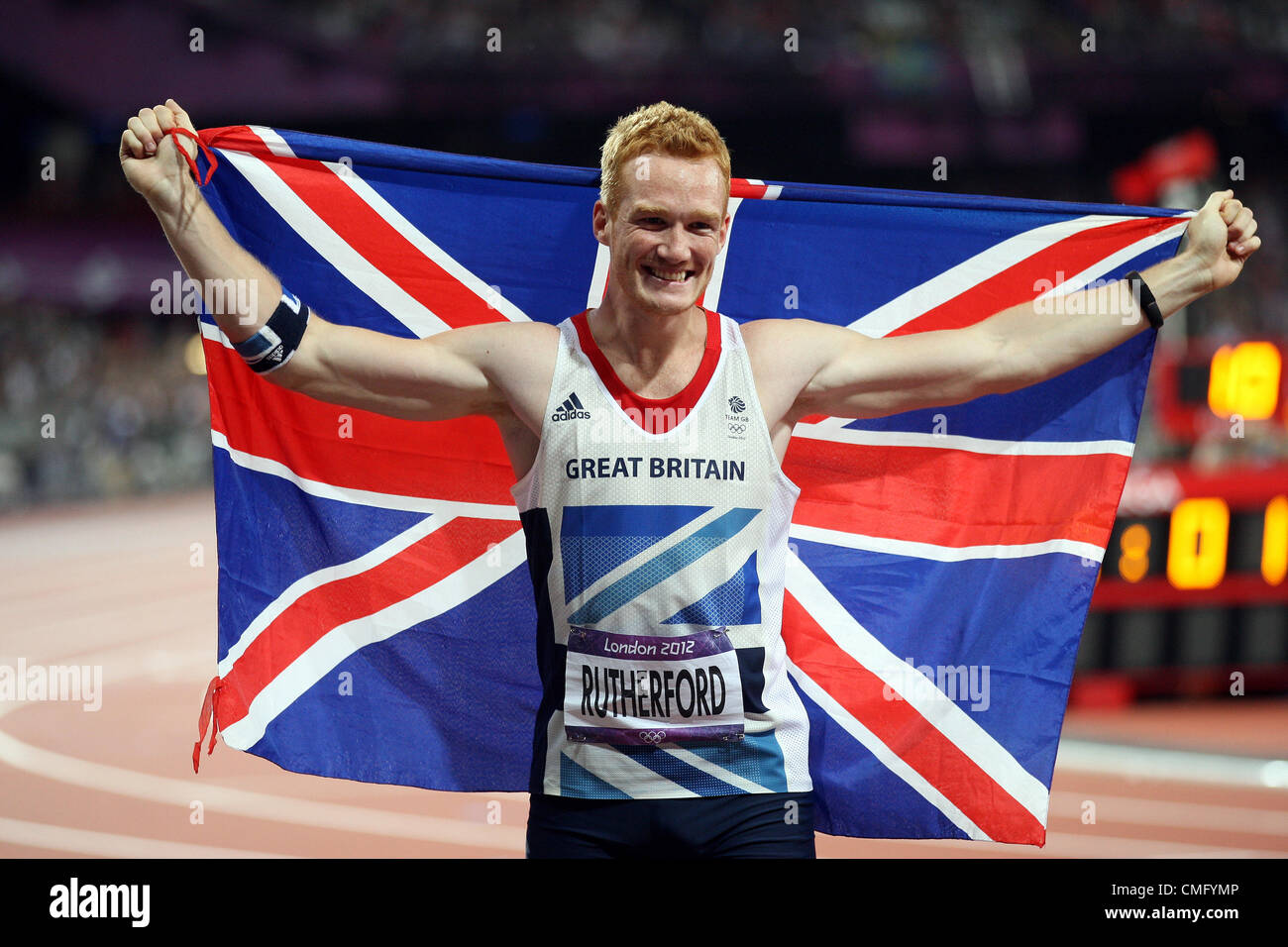 GREG RUTHERFORD WINS GOLD GREAT BRITAIN LONDON 2012 OLYMPIC GAMES, MENS ...