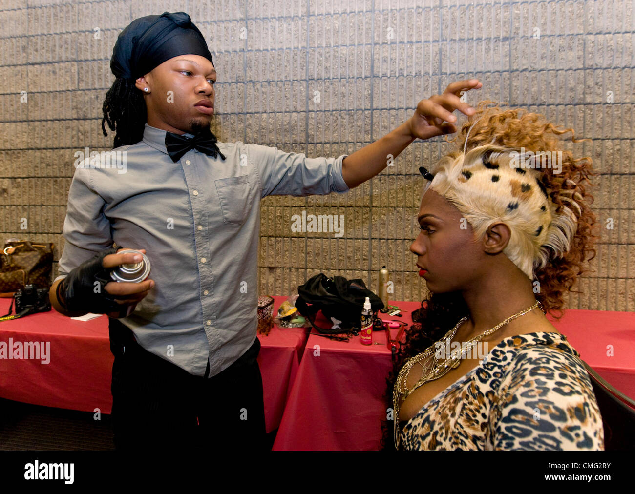 Aug. 04, 2012 - Atlanta , Georgia, USA - Stylists and their models get ...