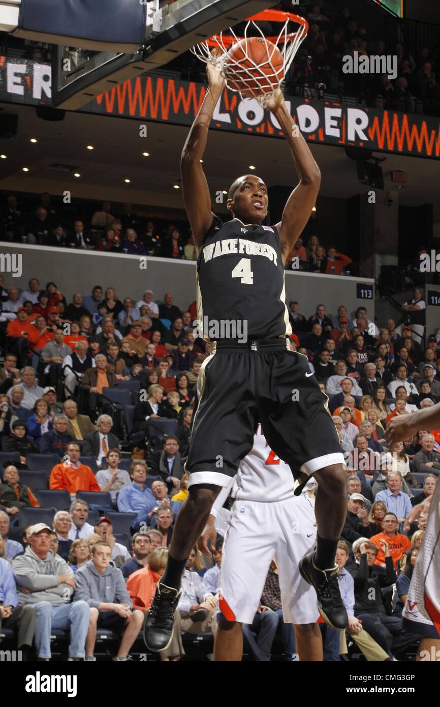 Feb. 8, 2012 - Charlottesville, Va, USA - Wake Forest forward Daniel ...