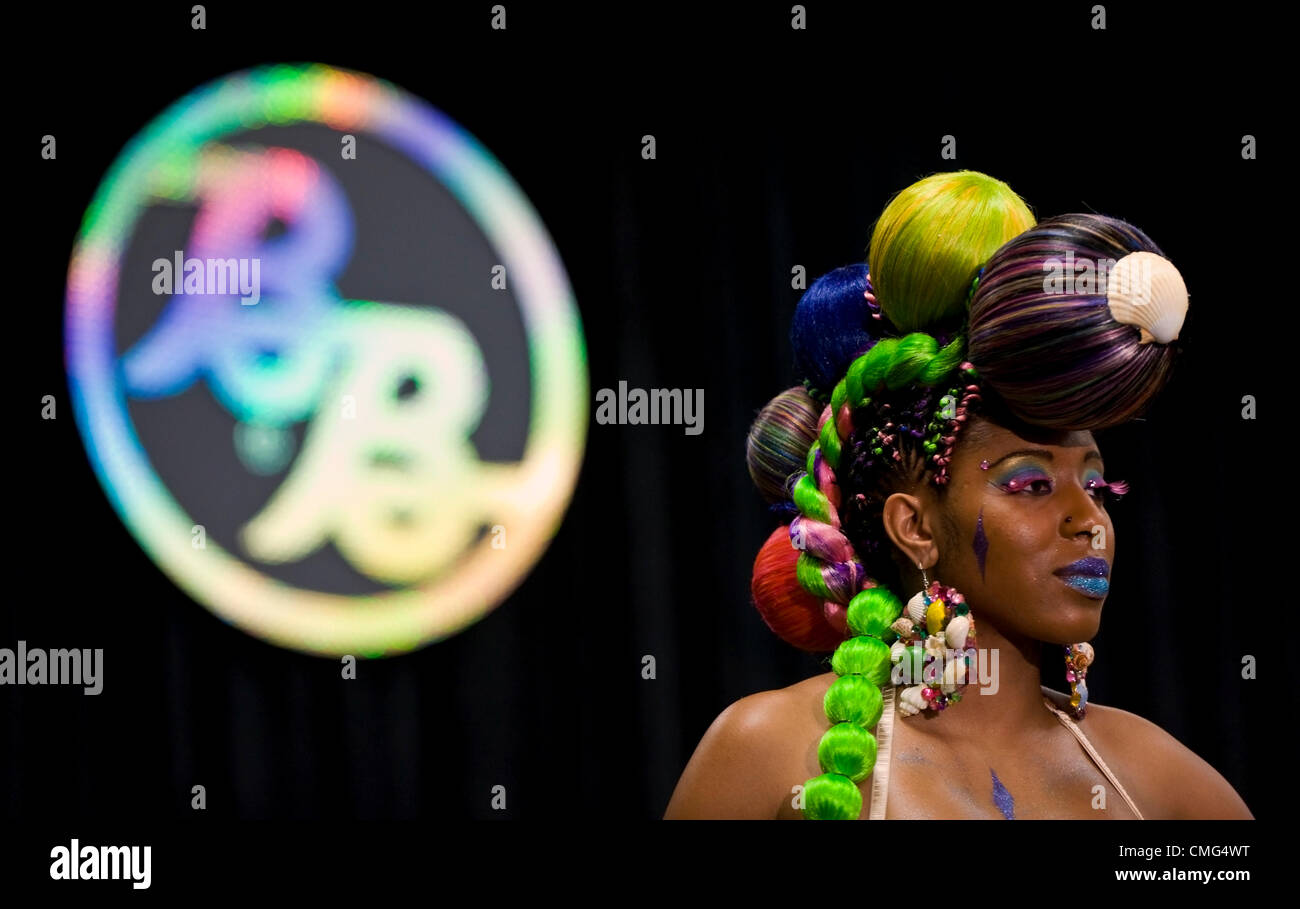 Aug. 04, 2012 - Atlanta , Georgia, USA - A mermaidl-themed model poses ...