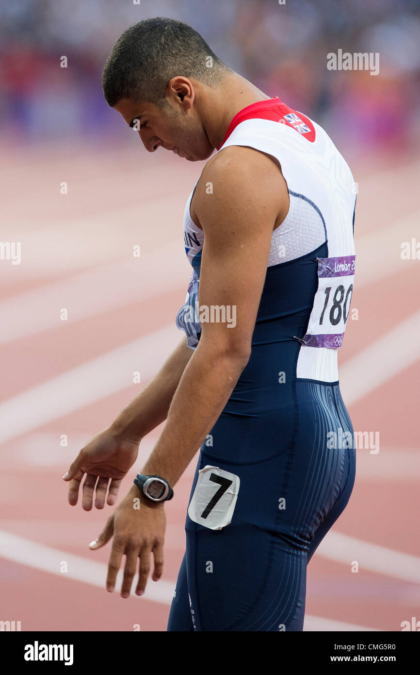 05.08.2012 Stratford, England. Great Britains Asam Gemili (GBR) looks ...