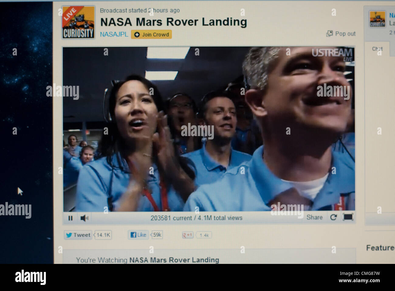 Nasa control room mars rover landing hi-res stock photography and ...