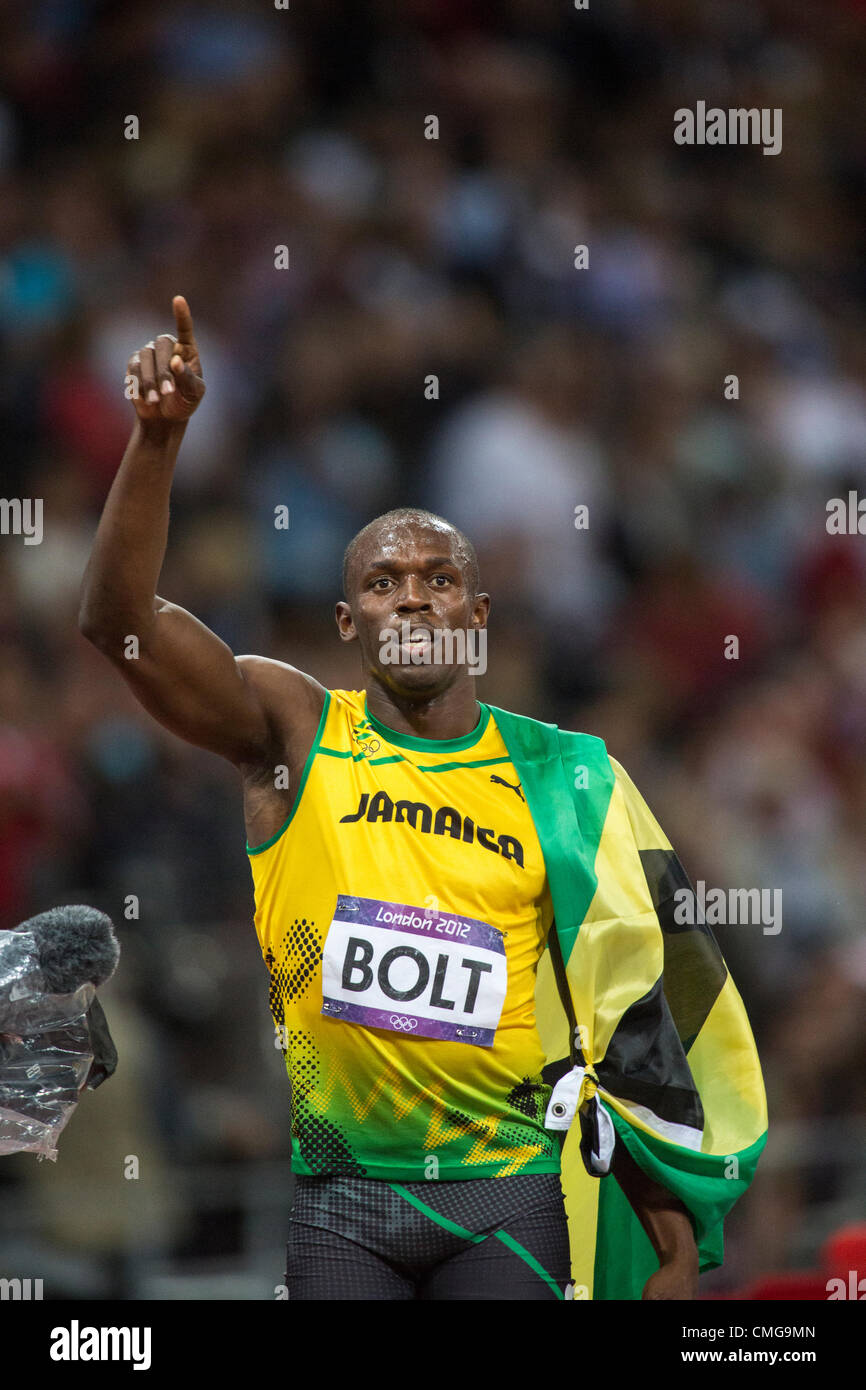 Usain Bolt (JAM) after winning Men's 100m Final at the Olympic Summer ...