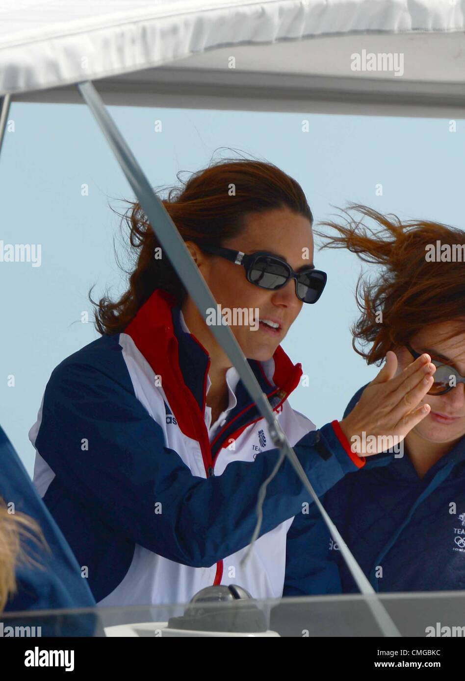 London 2012 Olympics, Kate Middleton visits the Olympic Sailing venue ...
