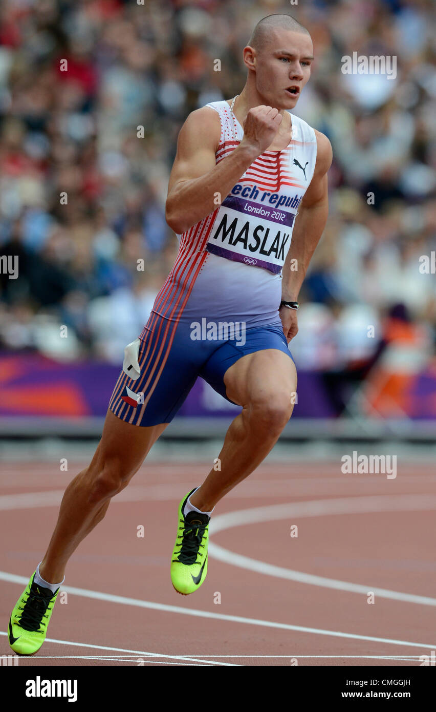 Men's 200m Round 1, Pavel Maslak (CZE), 2012 Summer Olympics, London ...