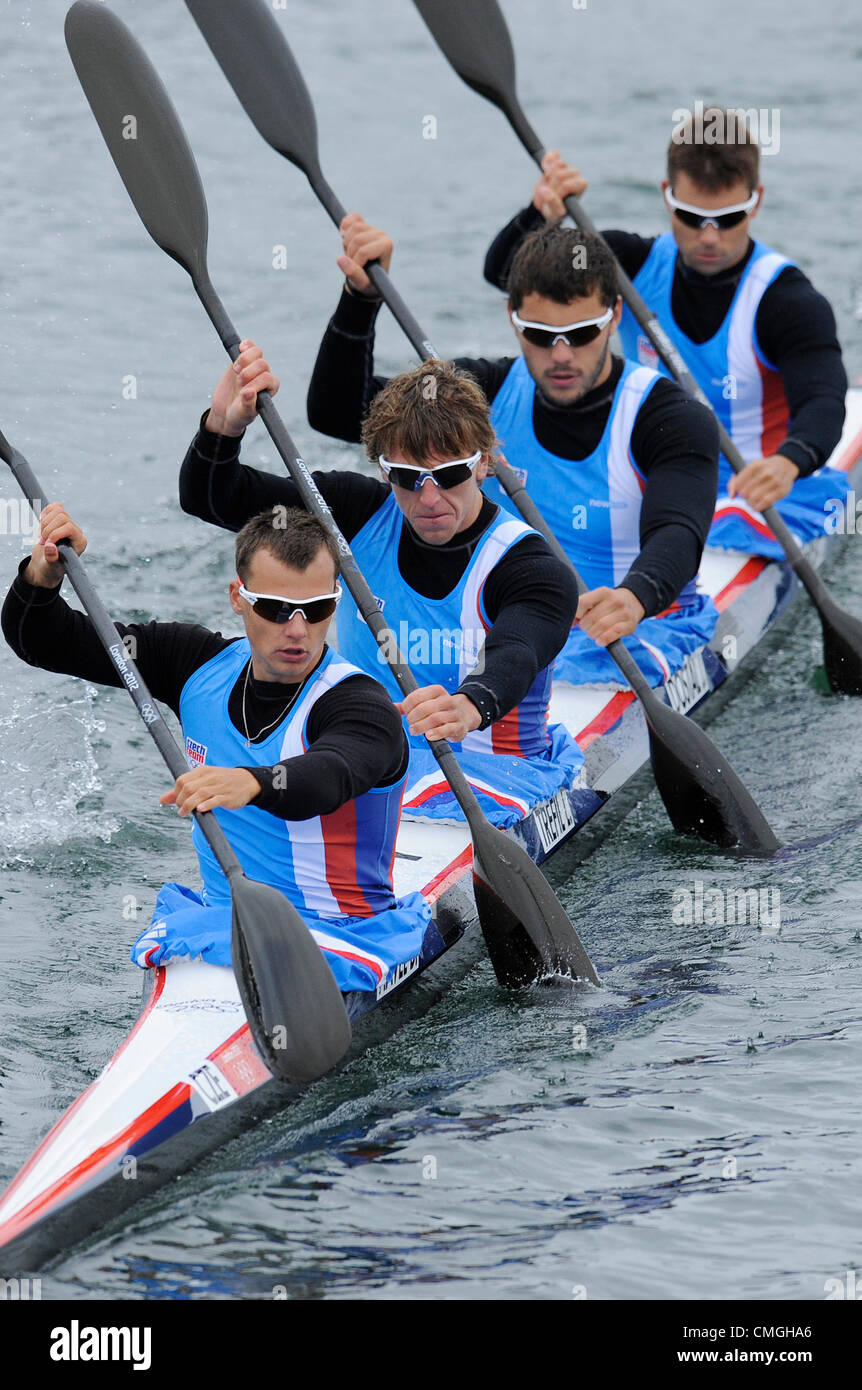 Kayak Four (K4) 1000m Men qualification, Daniel Havel, Lukas Trefil ...