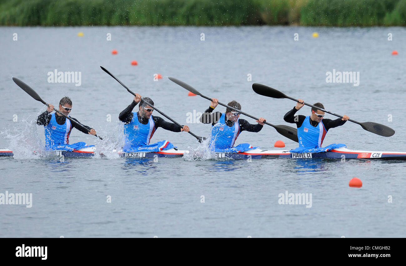 Kayak Four (K4) 1000m Men qualification, Daniel Havel, Lukas Trefil ...