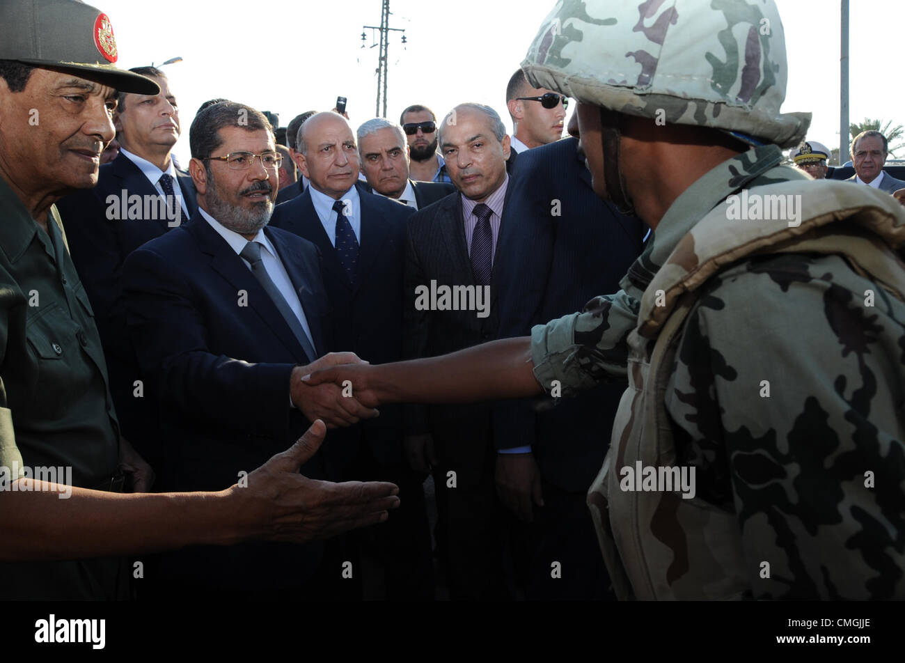 Aug. 6, 2012 - Al-Arish, Cairo, Egypt - Egypt's President Mohamed Mursi ...