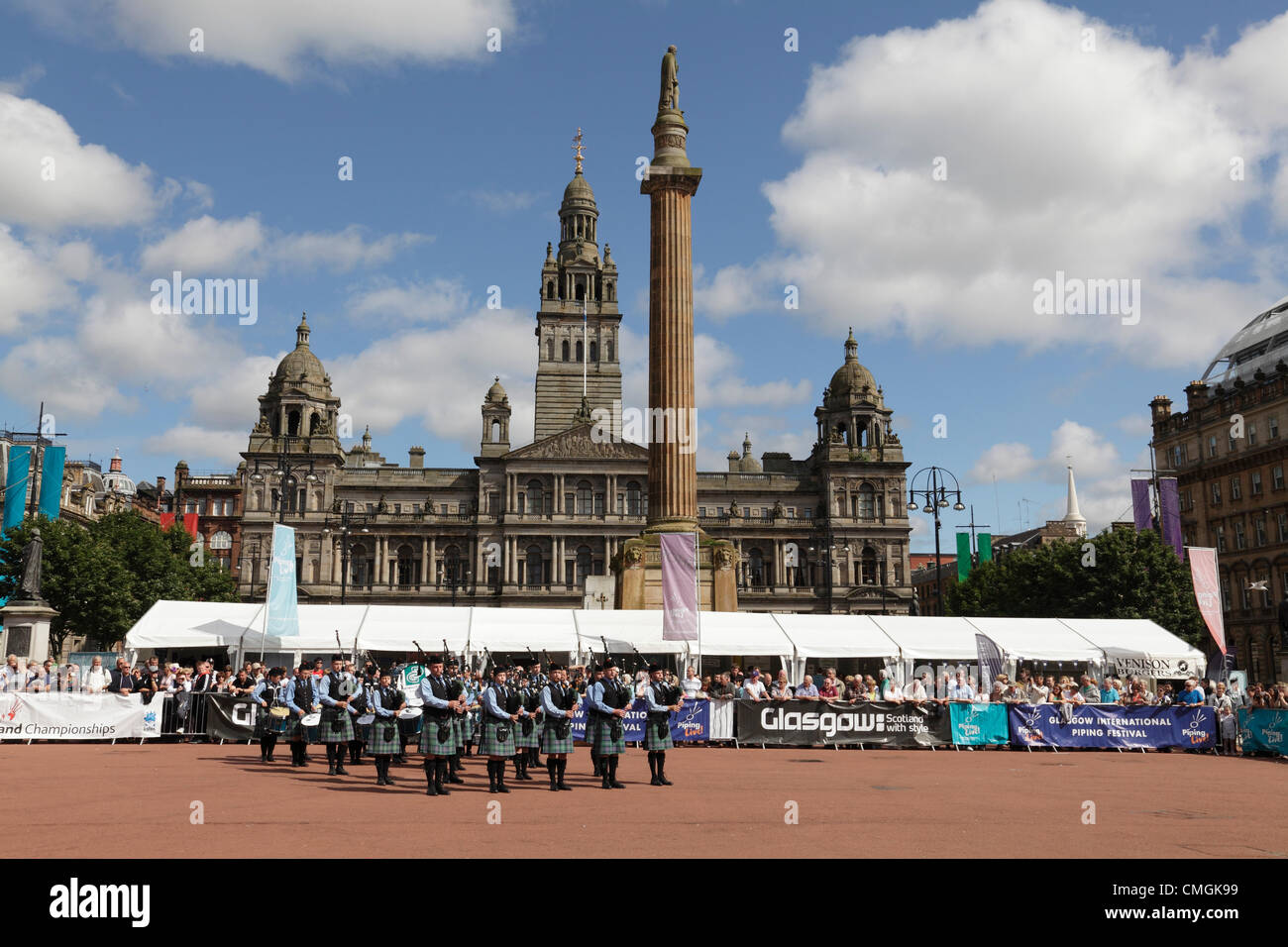 George Square, Glasgow city centre, Scotland, UK, Tuesday, 7th August ...