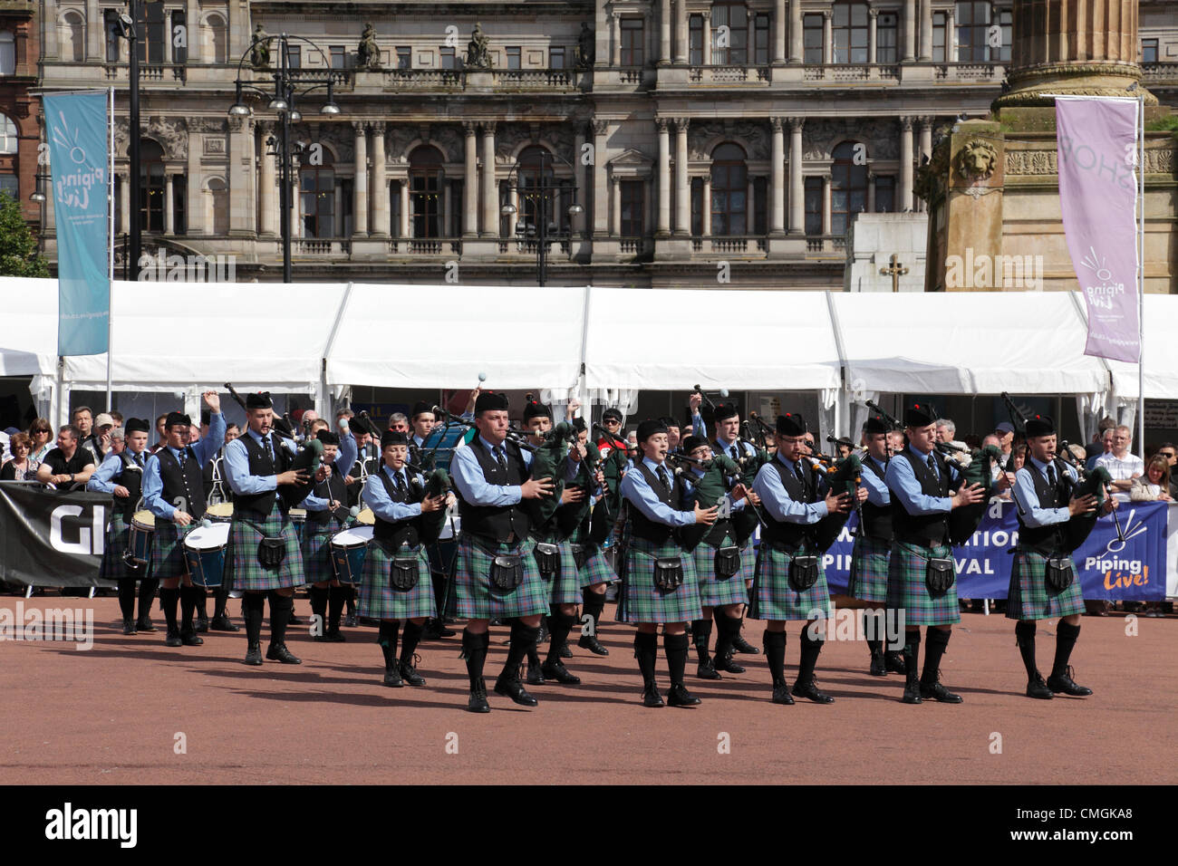 George Square, Glasgow city centre, Scotland, UK, Tuesday, 7th August ...