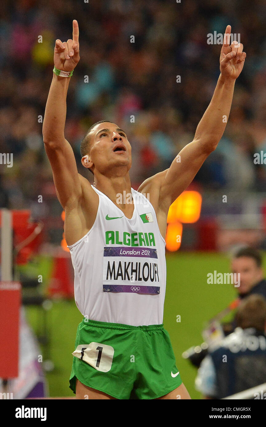 LONDON, ENGLAND - AUGUST 7, Taoufik Makhloufi of Algeria wins the mens ...