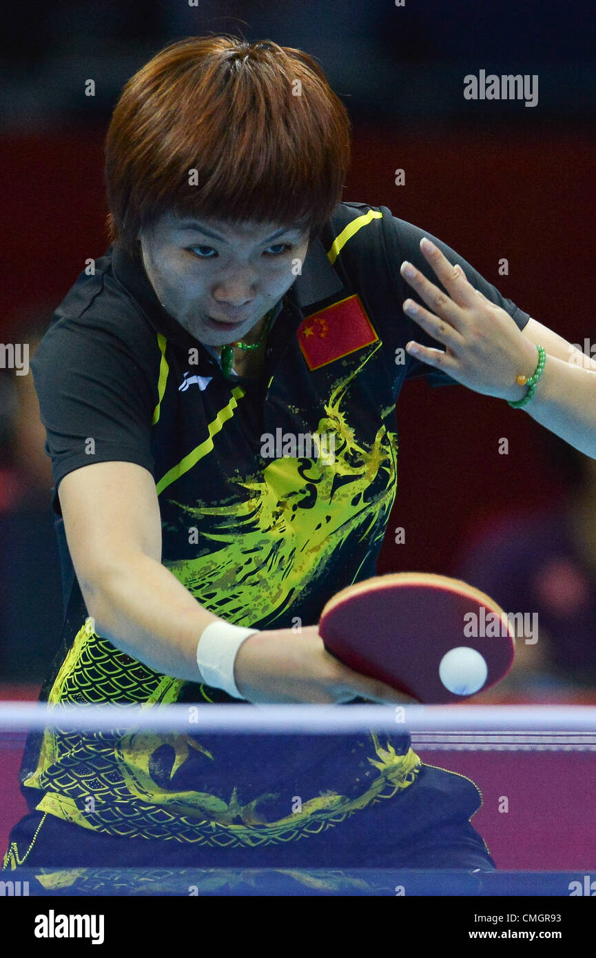 LONDON, ENGLAND - AUGUST 7, Li Xiaoxia of China during the Womens Team ...